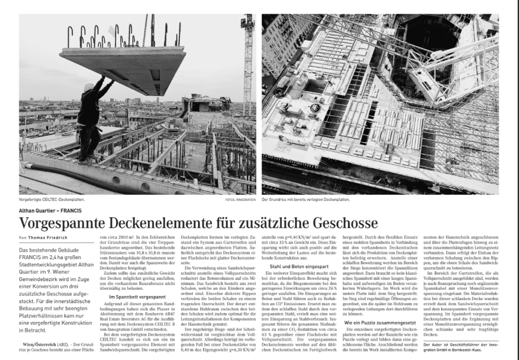 Vorgespannte Deckenelemente für zusätzliche Geschosse | Innogration